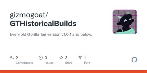 Github Gizmogoatgthistoricalbuilds Every Old Gorilla Tag Version V101 And Below