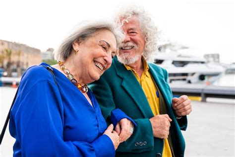 Premium Photo Senior Couple Of Old People Dating Outdoors