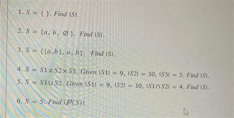 Solved 1 S Find S 2 S A B Find S 3 Chegg Com