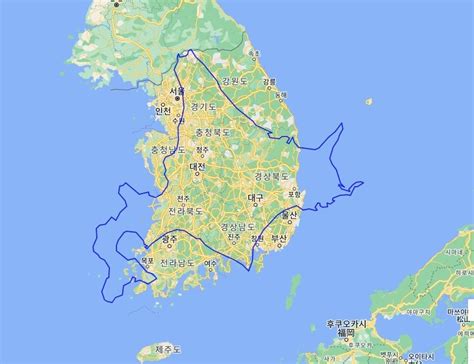 한국 본토와 홋카이도의 크기 비교 Mlbpark