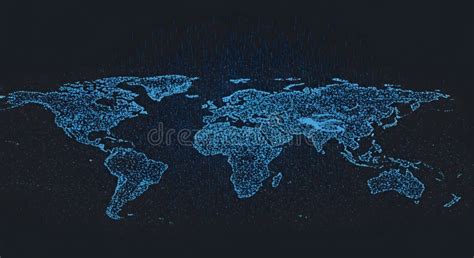 Global Network Connections A Digital World Map Visualization Of Interconnectedness Stock