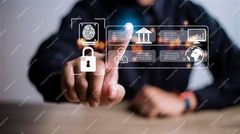 Premium Photo Concept Of Cyber Security Digital Technology Business People Use Fingerprints To