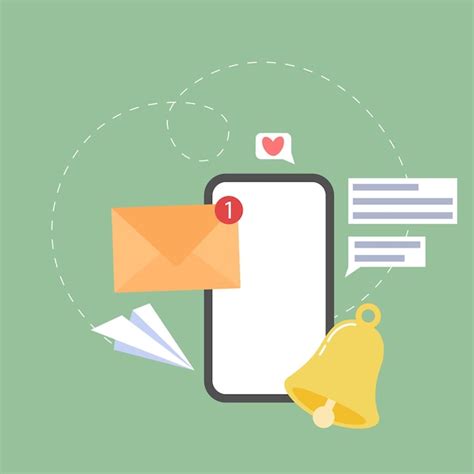 Notifications Par E Mail Mobile Avec Icônes De Smartphone Et D