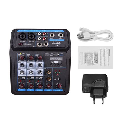 Muslady U4/U6 музыкальный мини-миксер 6 Каналы звуковые Микшеры BT USB ...