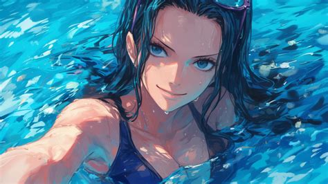 K Hd Wallpaper Moonlit Swim With Nico Robin