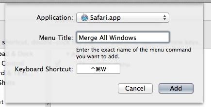 Merge Safari Windows Into Tabs Keystroke