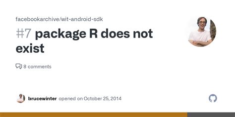 Package R Does Not Exist · Issue 7 · Facebookarchivewit Android Sdk · Github