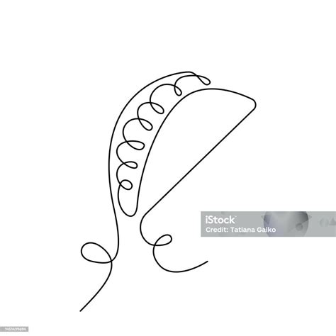 벡터 한 라인 아트 손으로 그린 선형 그림 로고 요리 조리법 메뉴 요리 과정 다이어그램 요리 워크샵 간판 건강 식품 마라톤 소셜 네트워크에 대 한 라틴 아메리카 음식의 접시