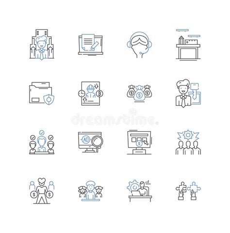 Task Execution Line Icons Collection Efficiency Productivity Effectiveness Execution