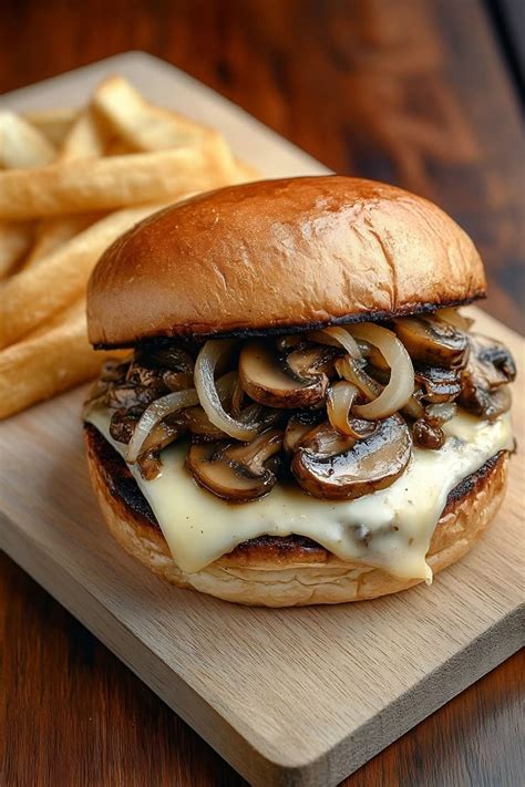 Easy Grilled Mushroom Swiss Burger Recipe Festival Foods Mushroom