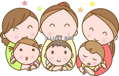 無料イラスト ママ友と子どもたち