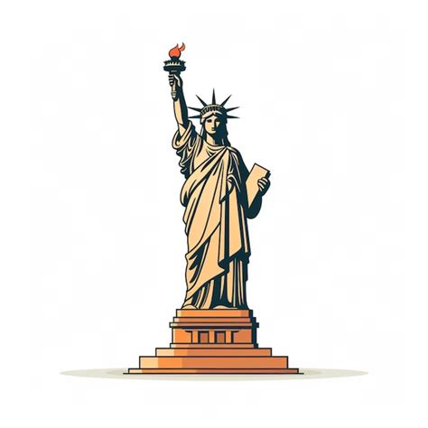 Premium Vector Free Vector Statue Of Liberty Art Illustration