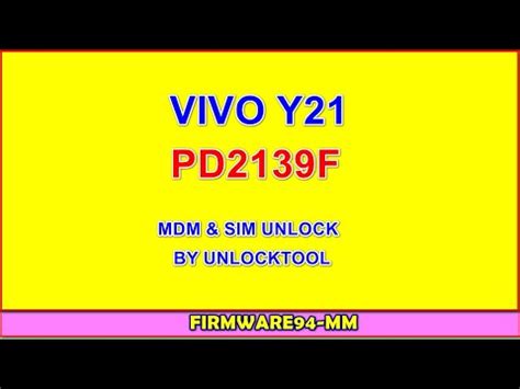 Vivo Y Pd Mdm Sim Unlock Remove By Unlock Tool No Need Testpoint Youtube