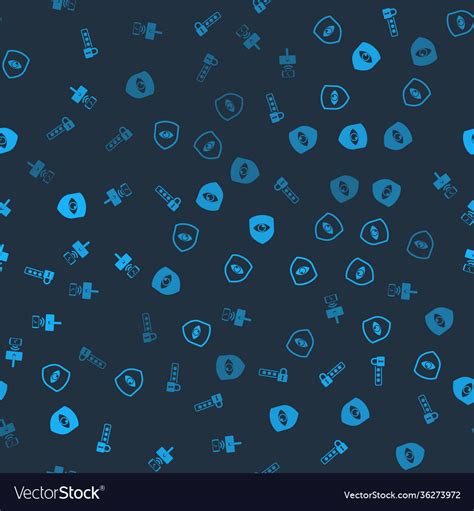 Set Password Protection Shield And Eye Royalty Free Vector