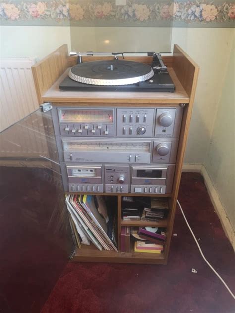 Retro Amstrad Model Ts 88 Hi Fi Twin Cassette Turntable In Cabinet No Speakers £20 00 Picclick Uk