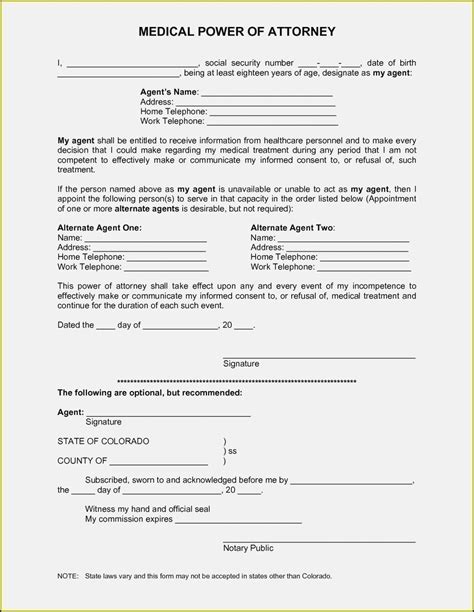 Printable Power Of Attorney Forms Free