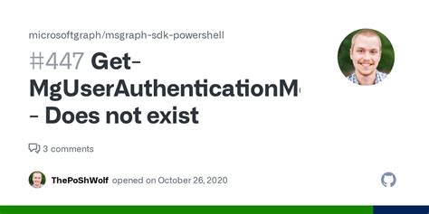 Get Mguserauthenticationmethod Does Not Exist · Issue 447 · Microsoftgraphmsgraph Sdk