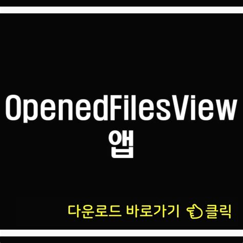 Openedfilesview 앱 다운로드 바로가기 어플 설치하기 모바일 Apk 깔기 까는법 갤럭시 아이폰 안드로이드 Pc 버전 사용 방법