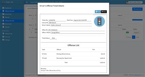 Online Traffic Offense Management System In Php Free Source Code
