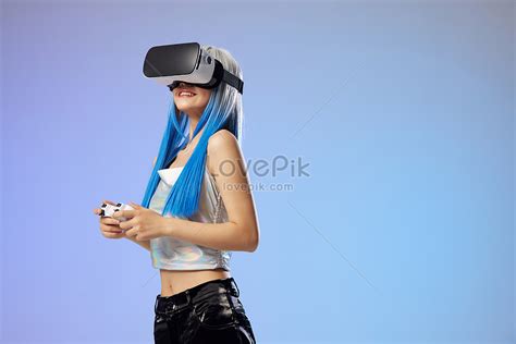 Vr을 사용하는 메타버스 기술 여성 사진 무료 다운로드 Lovepik