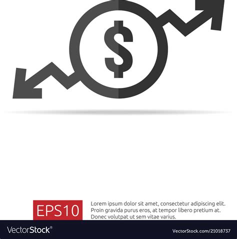 Dollar Increase Decrease Icon Money Symbol Vector Image