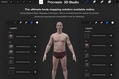 Tattoo Studio Procreate D Models Female Male Etsy