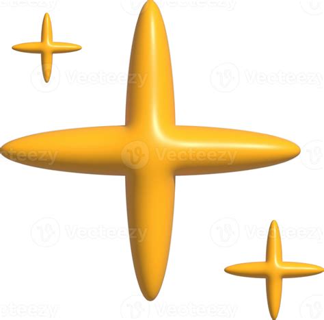 3d Yellow Stars Sparkle Firework Decoration Twinkle Shiny Flash Glowing Light Effect Stars