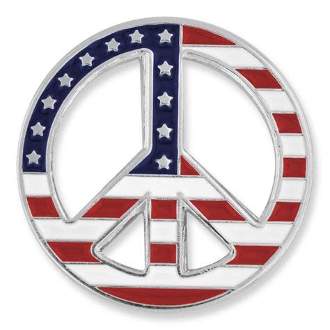 American Flag Peace Sign Pin Pinmart