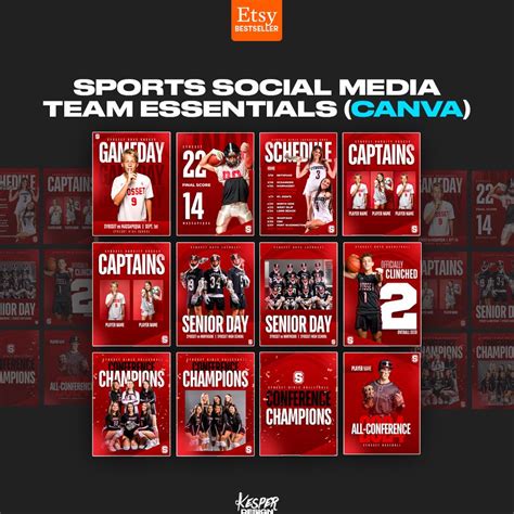 Professional Canva Sports Templates 12 Customizable Graphics For Social Media Instagram