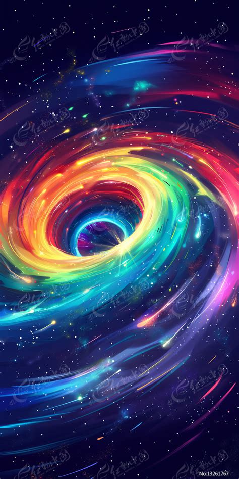 梦幻宇宙漩涡背景插画AI图片下载 红动中国