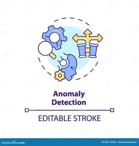 2d Thin Linear Colorful Anomaly Detection Icon Stock Vector