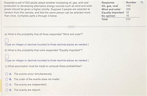 Solved Suppose A Poll Of 533 Adults Asked Whether Increasing