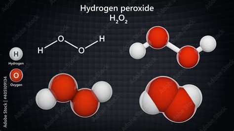 Structural Chemical Formula And Molecular Structure Of Hydrogen Peroxide H2o2 Chemical