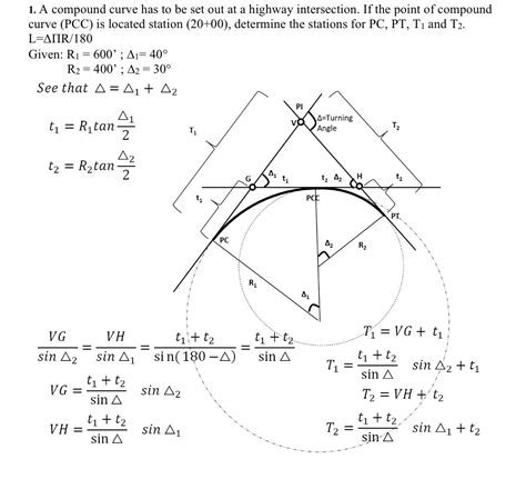 Solved 1 A Compound Curve Has To Be Set Out At A Highway