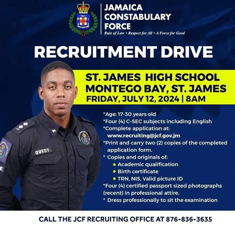 Career Jamaica On Linkedin Jcf Recruitment Drive Montego Bay Friday