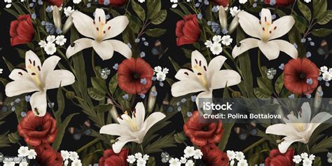 꽃 잎 나비가있는 꽃 이음새가 없는 패턴 고급 3d 일러스트레이션 프리미엄 빈티지 배경 화면 Central London에 대한