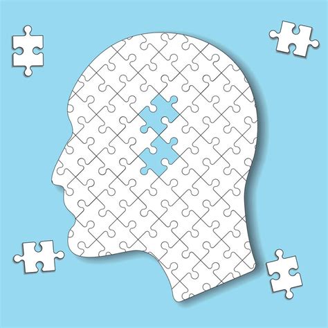 Jigsaw Puzzle Head Human Brain Potential Logical Reasoning Concept Isolated On A White