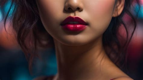 Premium Ai Image Photo Close Up Asian Woman Lips