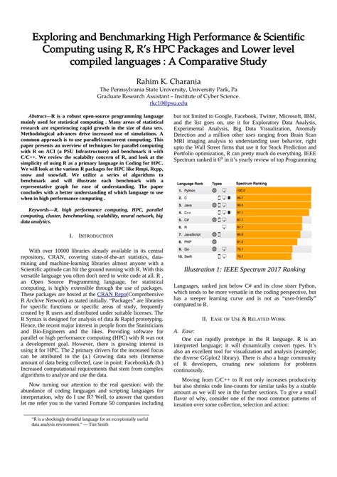 Pdf Exploring And Benchmarking High Performance And Scientific Computing Using R R Hpc Packages