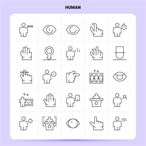 Outline 25 Human Icon Set Vector Line Style Design Black Icons Set Linear Pictogram Pack Web And