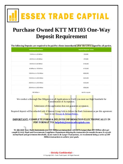 Required Deposit Will Be Refunded Only If Hanson Group Fails To Deliver