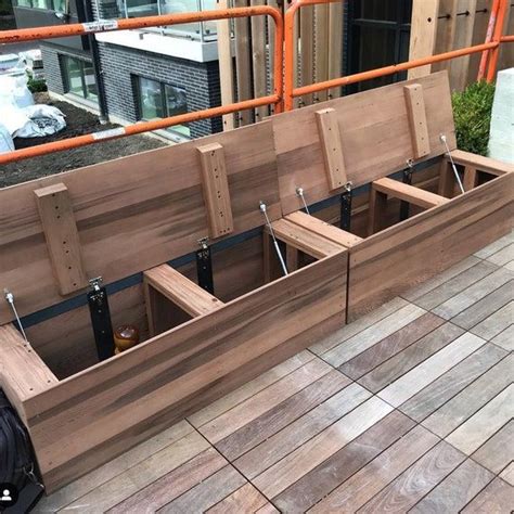 Redwood Storage Bench Etsy Outdoor Storage Bench Patio Deck Designs Apartment Patio Decor