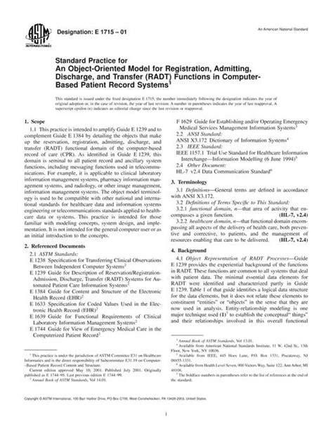 Download Astm E1715 01 In Pdf Astm Standards Store