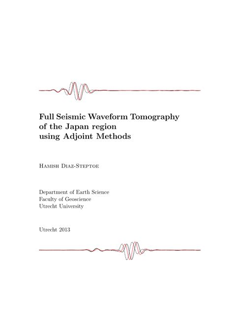 Pdf Full Seismic Waveform Tomography Of The Japan Region Using Adjoint Methods