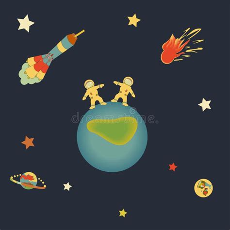 Drawing On The Theme Of Space Stock Vector Illustration Of Astronomy Cosmos