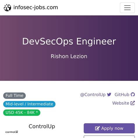 Hiring Devsecops Engineer In Rishon Lezion Rinfosecjobs