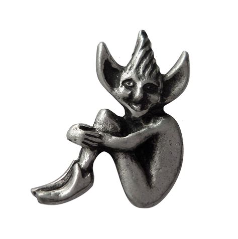 Cornish Pixie Piskie Lucky Pewter Pin Badge Hand Made In The United