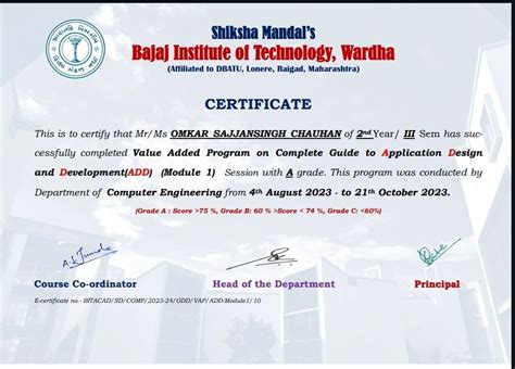 Happy To Share That I Have Successfully Completed The Value Added