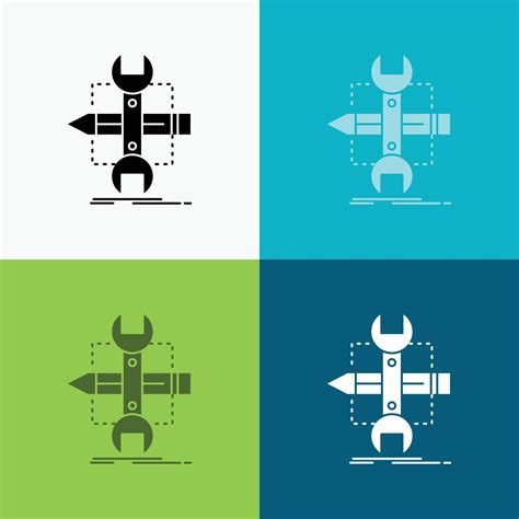 Build Design Develop Sketch Tools Icon Over Various Background Glyph Style Design Designed
