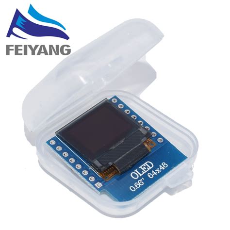 โมดูลหน้าจอ 0 66 นิ้ว Oled สําหรับ Wemos D1 Mini Esp32 โมดูล Avr Stm32